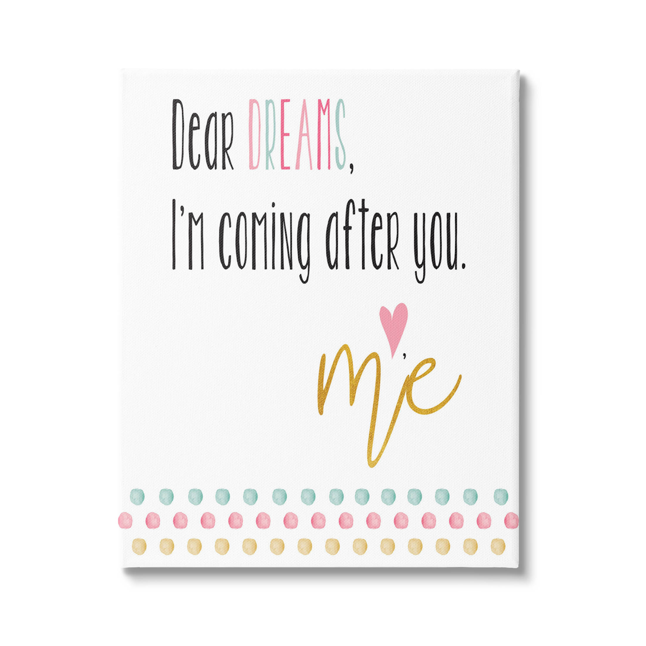 Stupell Industries Dear Dreams Motivational Phrase Canvas Wall Art By ...