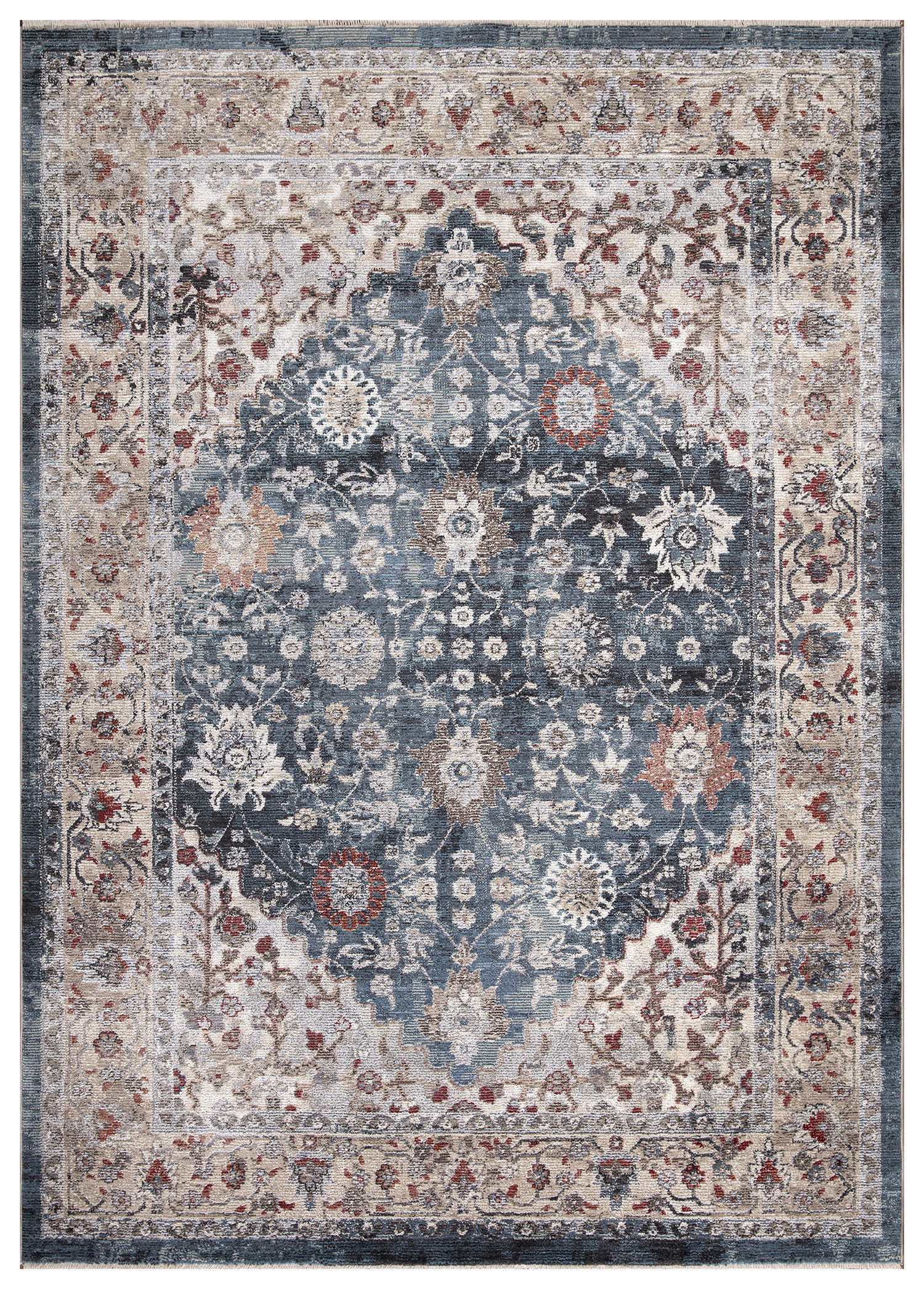 Bungalow Rose Blue Moroccan No Distressing Blue Antique Aesthetic Area ...