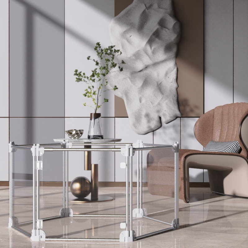 Front Row Clear Dog Pen, Transparent Pet Pen, Adjustable 6-Panel ...