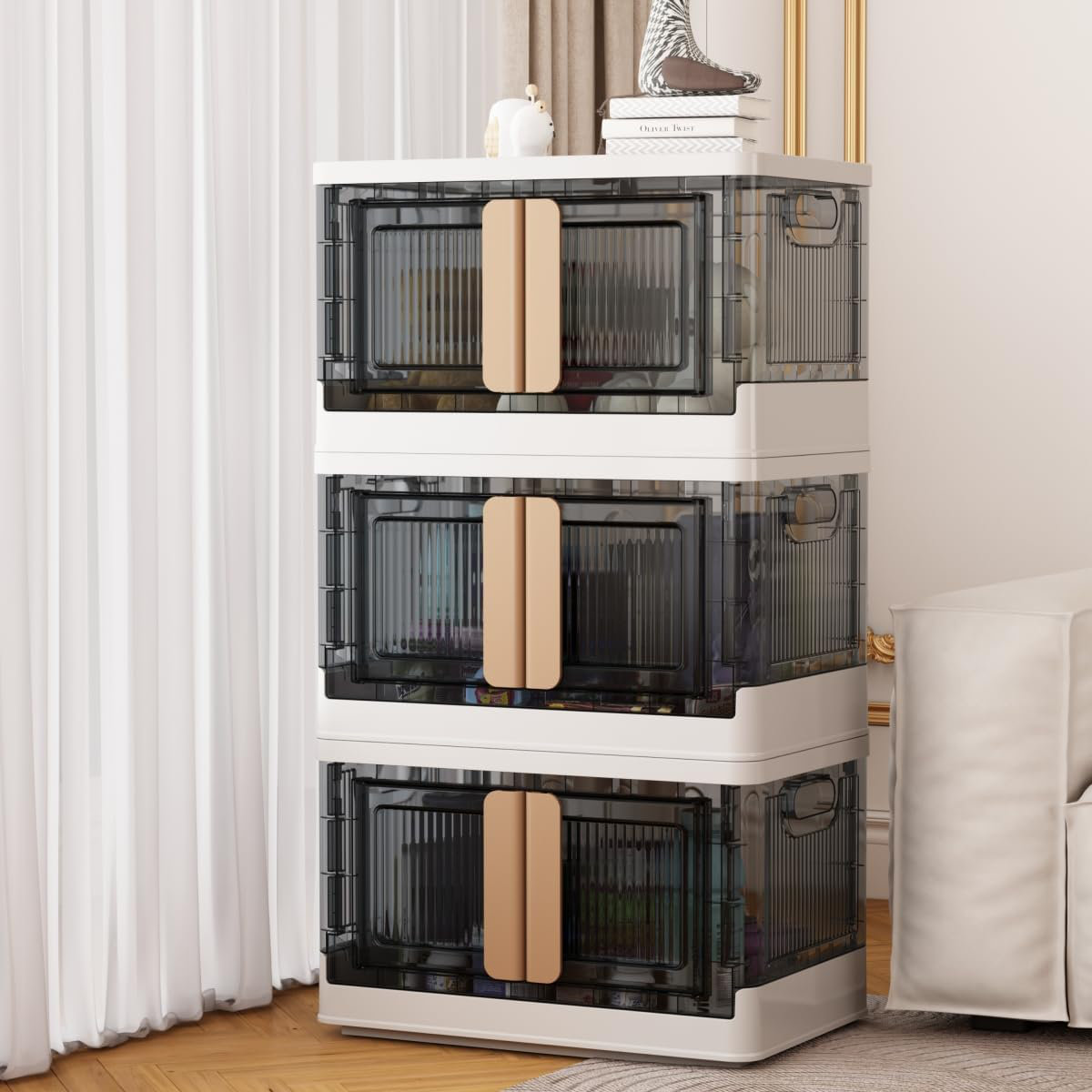 Rebrilliant Easy Stackable Storage Box - A Set Of 3-Piece 19 Gallon ...