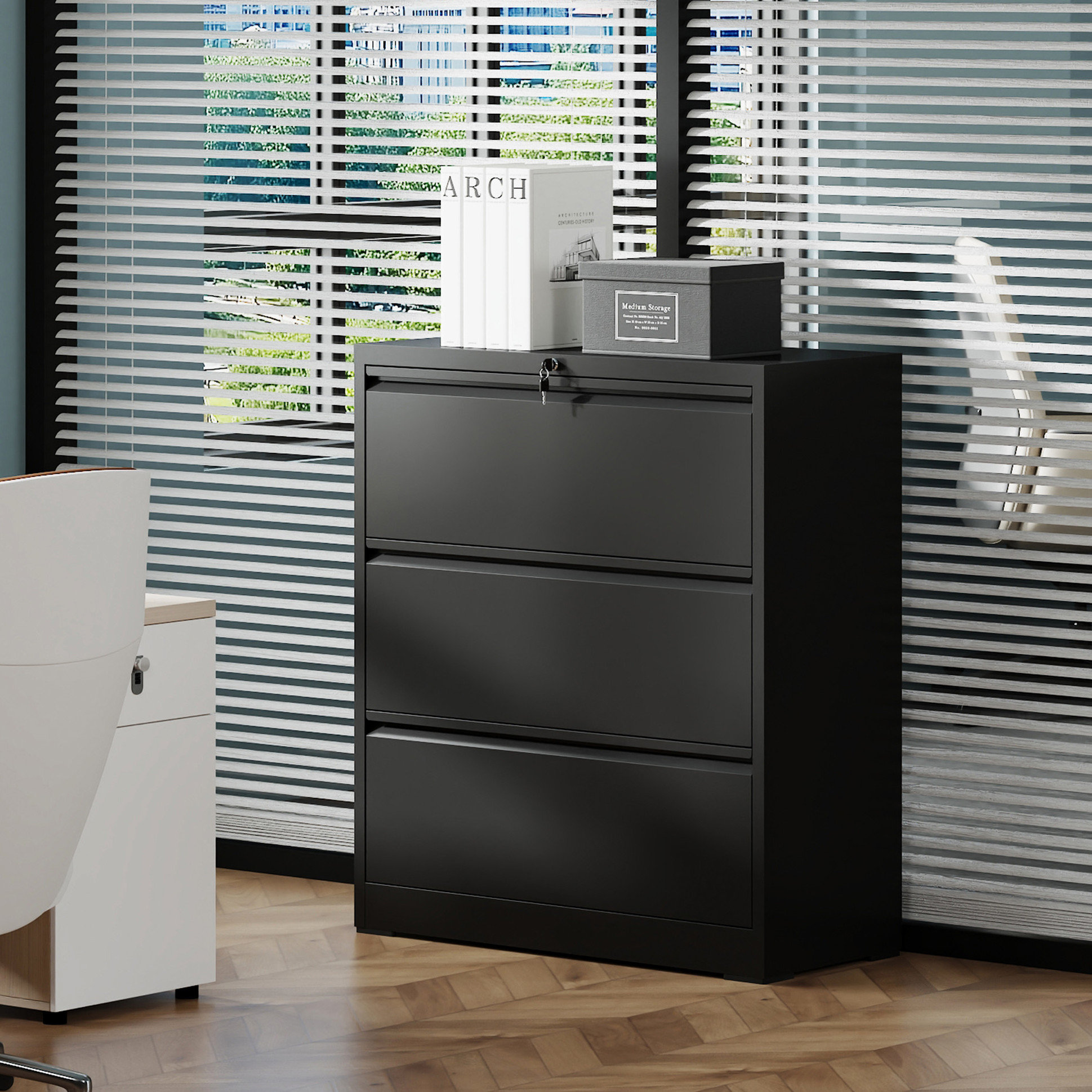 Latitude Run® Heavy - Duty, 3 Drawer, Steel File Cabinet, Home Office ...