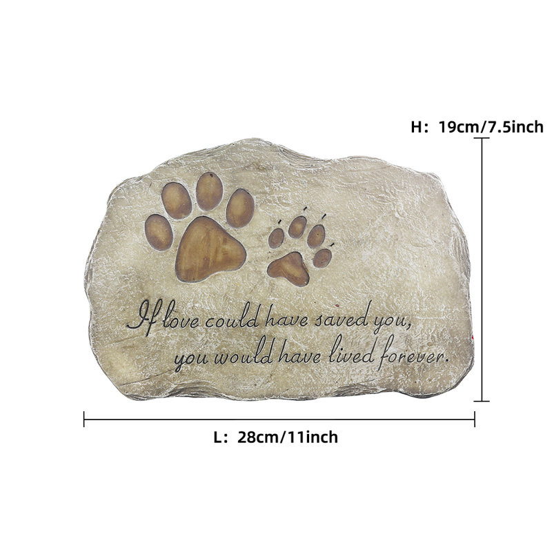 Arlmont & Co. Pet Paw Print Memorial Stone & Reviews | Wayfair