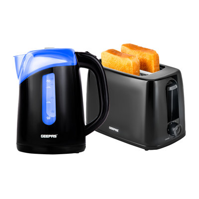 Geepas 2 Slice Toaster & Illuminating Electric Kettle Combo Set 1.7l ...