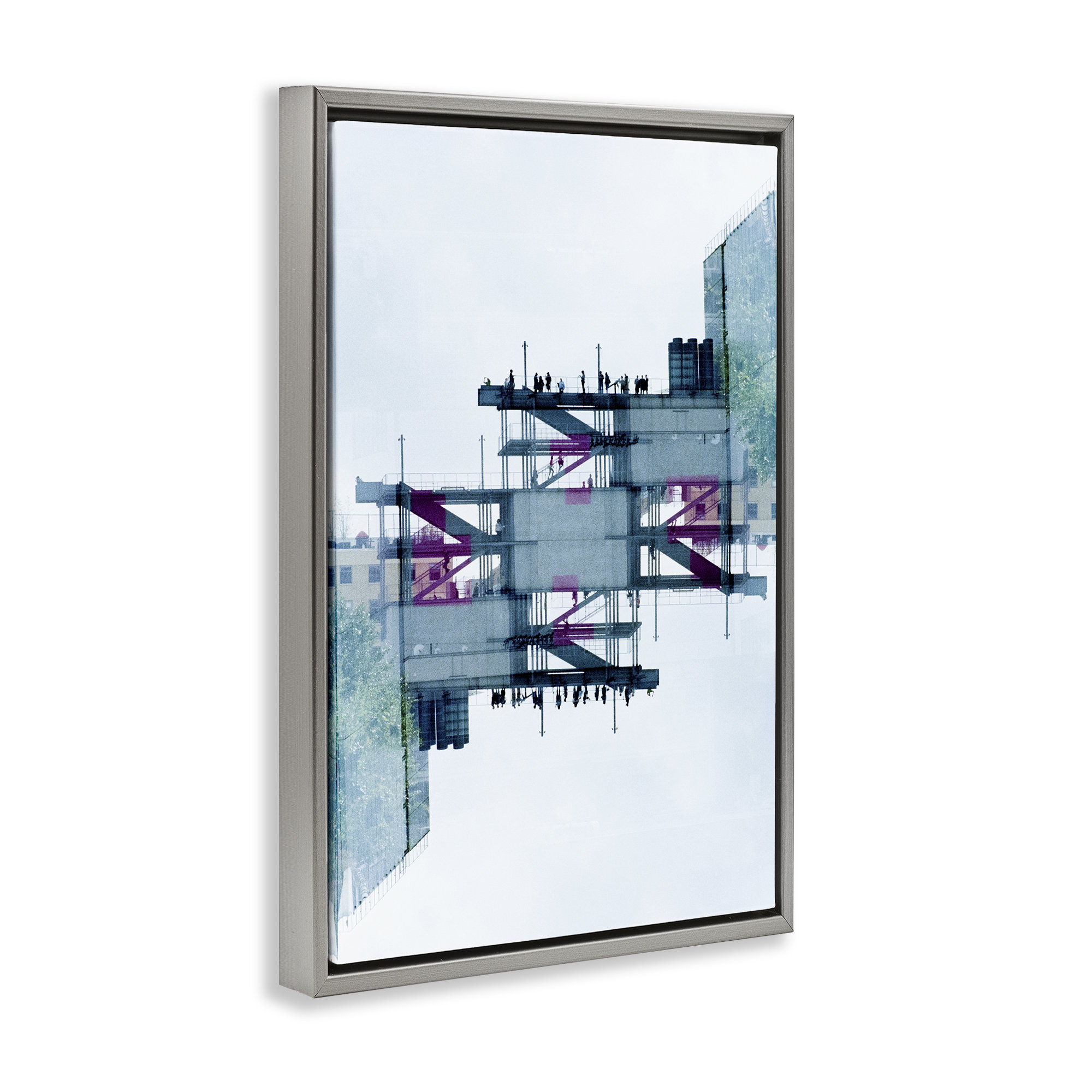 Latitude Run® Symmetrical Industrial Structure Floating Frame, design ...