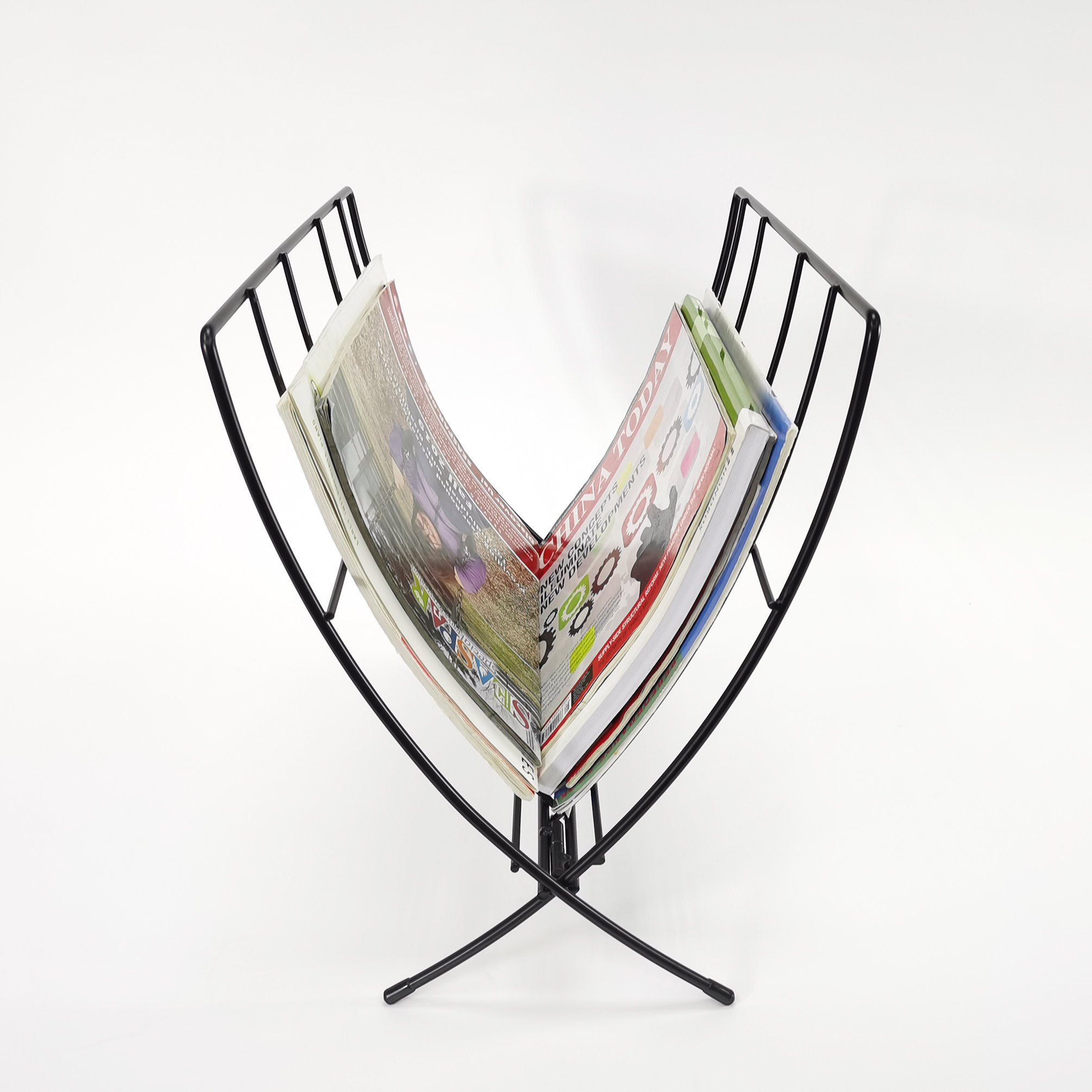 17 Stories Wouter Metal Free Standing Magazine Rack | Wayfair