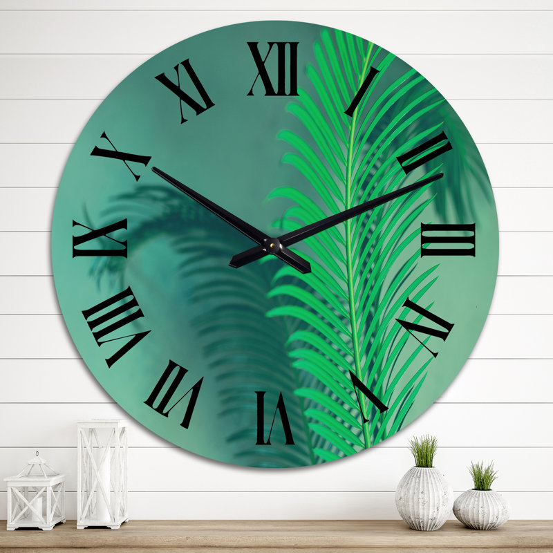 dark green wall clock