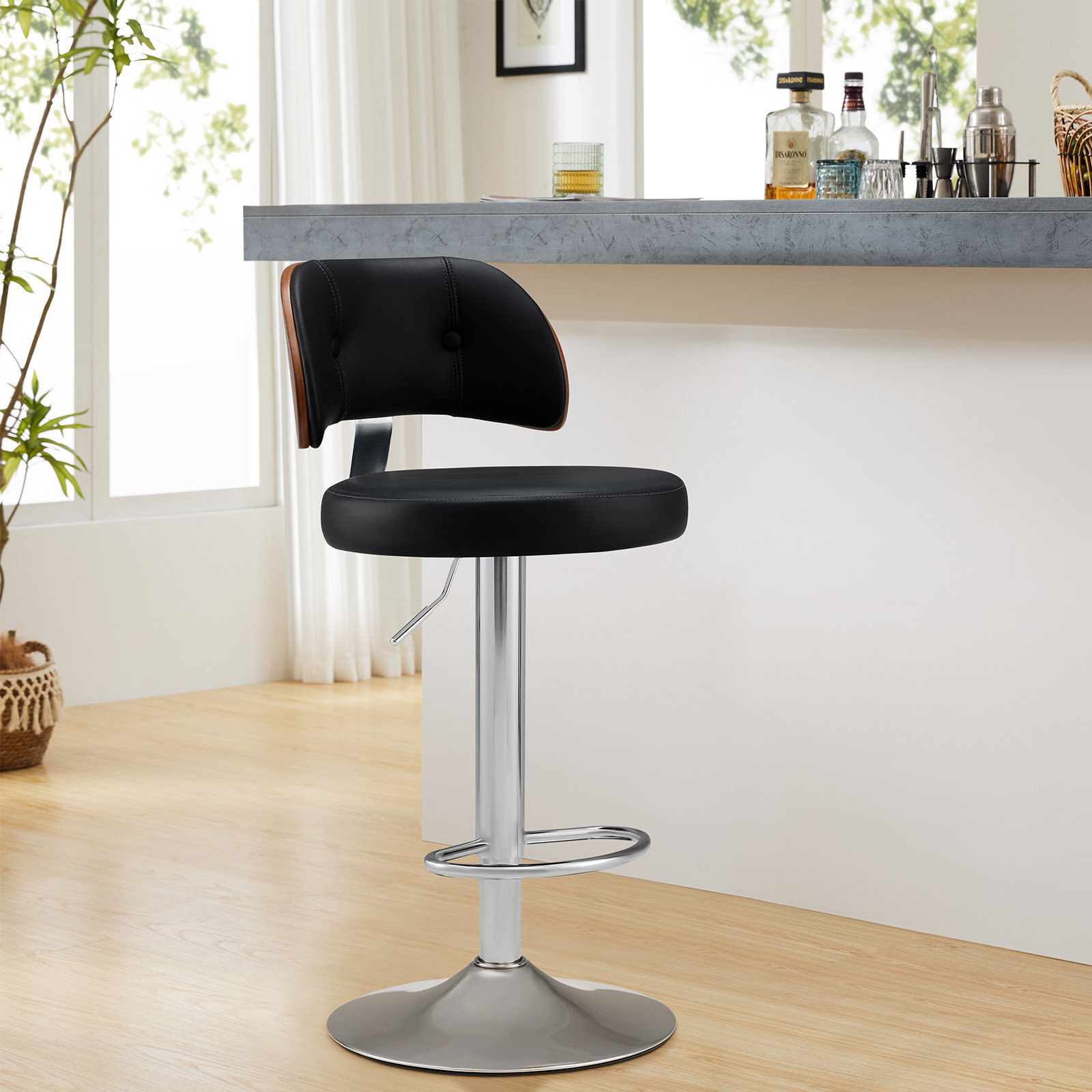 George Oliver Swivel Adjustable Height Bar Stool | Wayfair