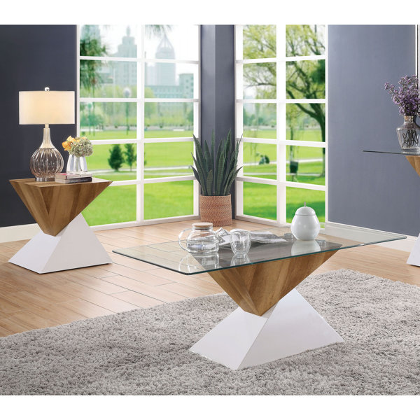 Wrought Studio 2 - Piece Glass Top Living Room Table Set & Reviews ...