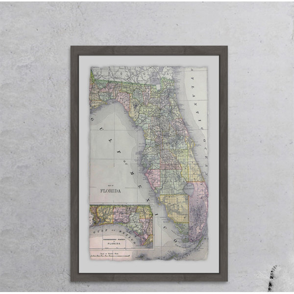 Charlton Home® " Florida Map " on Paper & Reviews | Wayfair