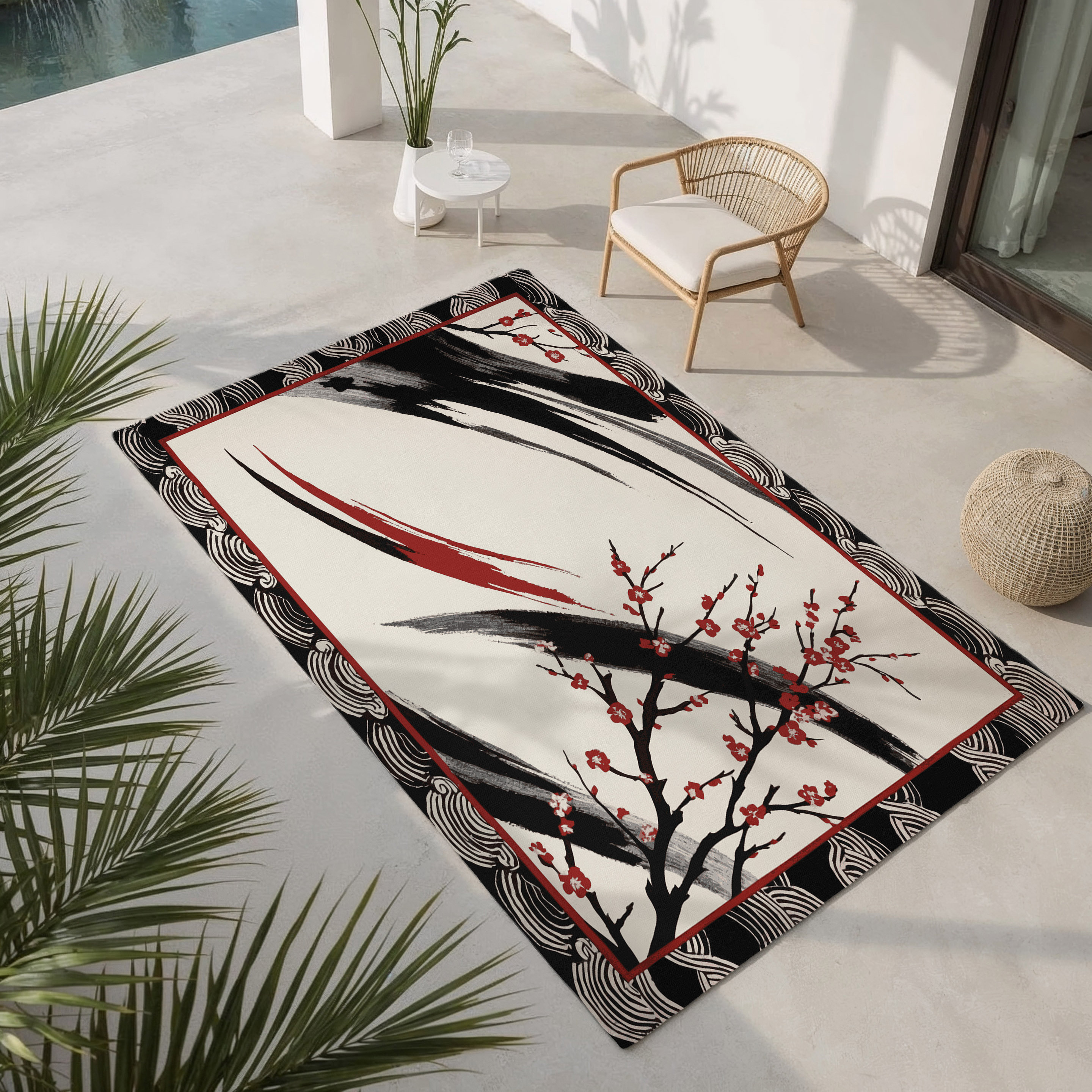 Winston Porter Cherry Breeze Indoor And Outdoor Area Rug | Wayfair