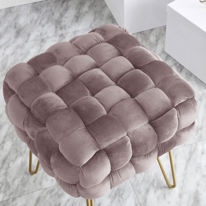 Everly Quinn Fleming Velvet Ottoman & Reviews | Wayfair