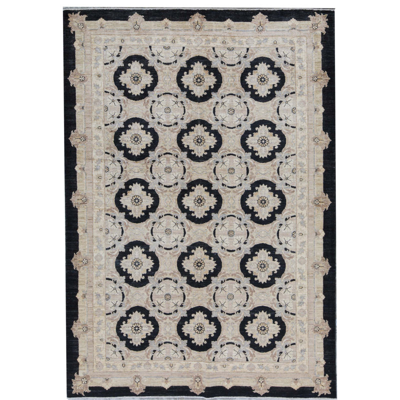 Bokara Rug Co., Inc. Hand-Knotted High-Quality Black and Beige Area Rug ...