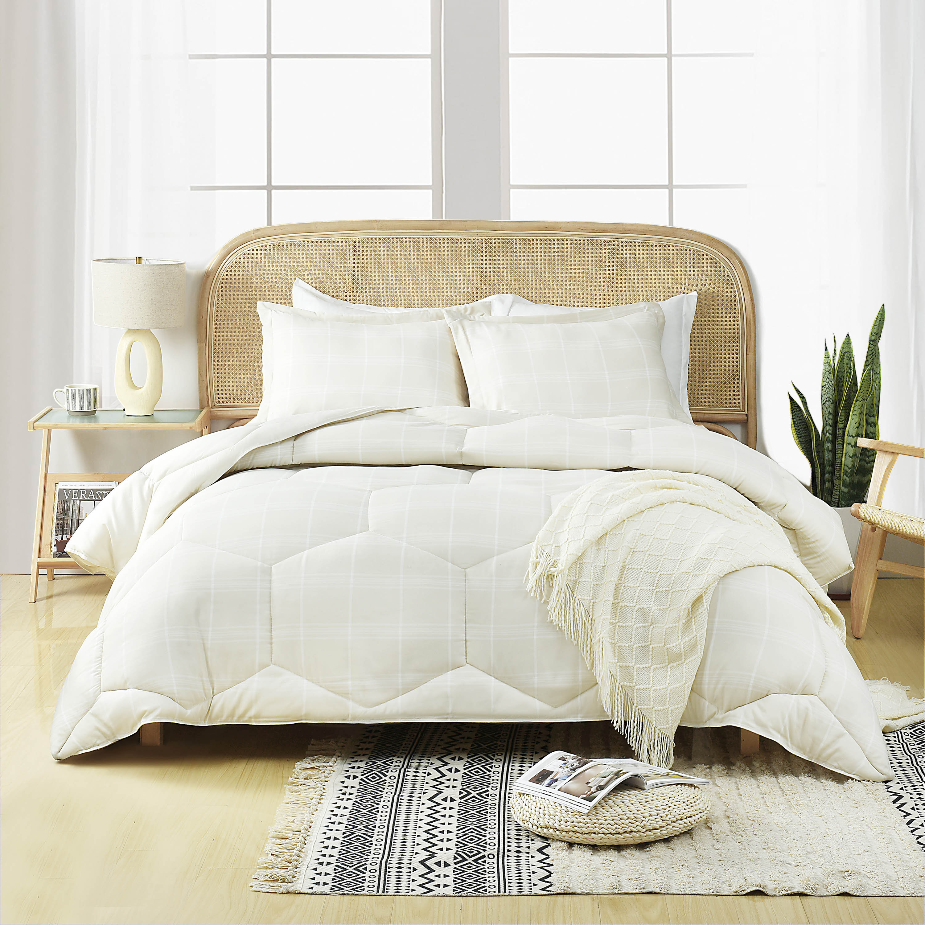 Homechoice International Group 3PCS Reversible Check Pattern Comforter ...