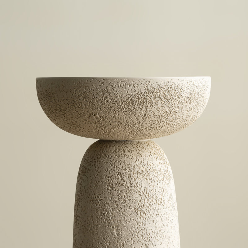 Hokku Designs Sleek Cylinder Sandstone Side Table & Reviews | Wayfair