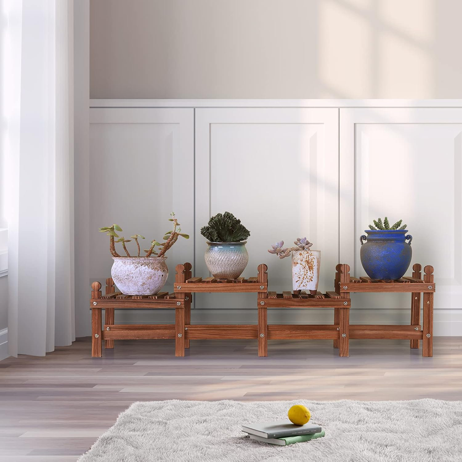 Alcott Hill Outdoor Indoor Plant Stand,4 Tiers Plant Bench Indoor ...