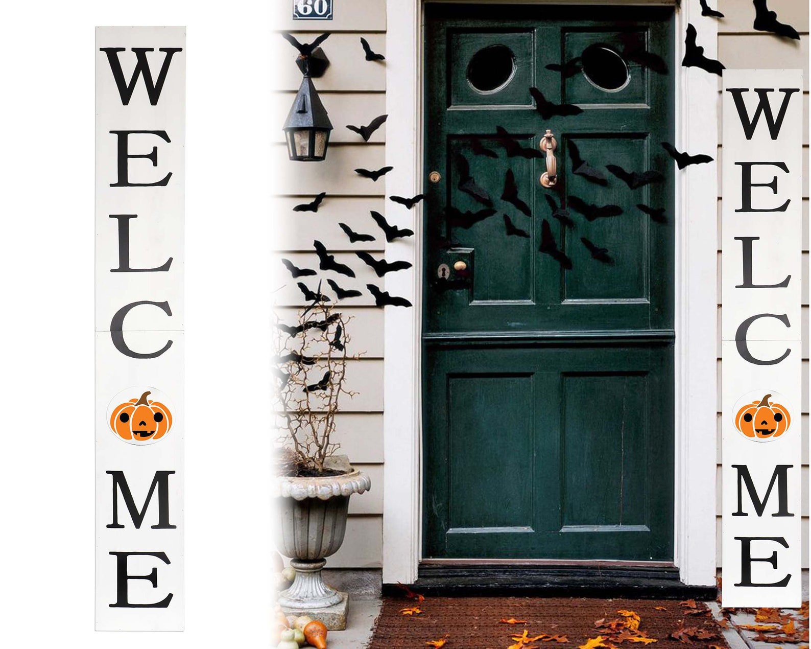The Holiday Aisle® 72IN White Halloween Welcome Sign for Front Door ...
