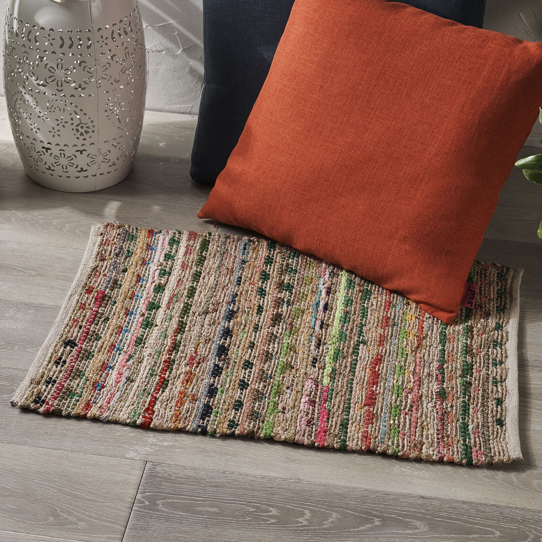 Bungalow Rose Oller Boho Scatter Hand-Braided Multicolor Area Rug | Wayfair