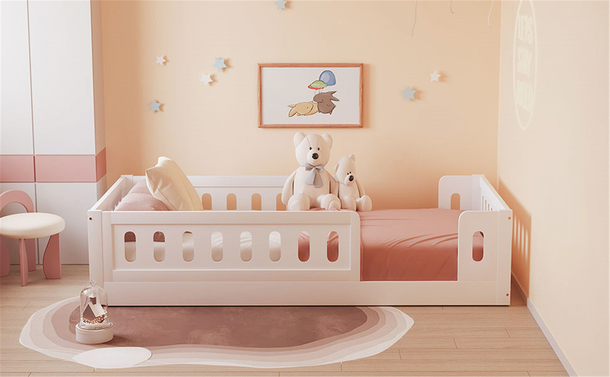 Harriet Bee Sturdy and Versatile Twin Size Platform Bed with Guardrail ...