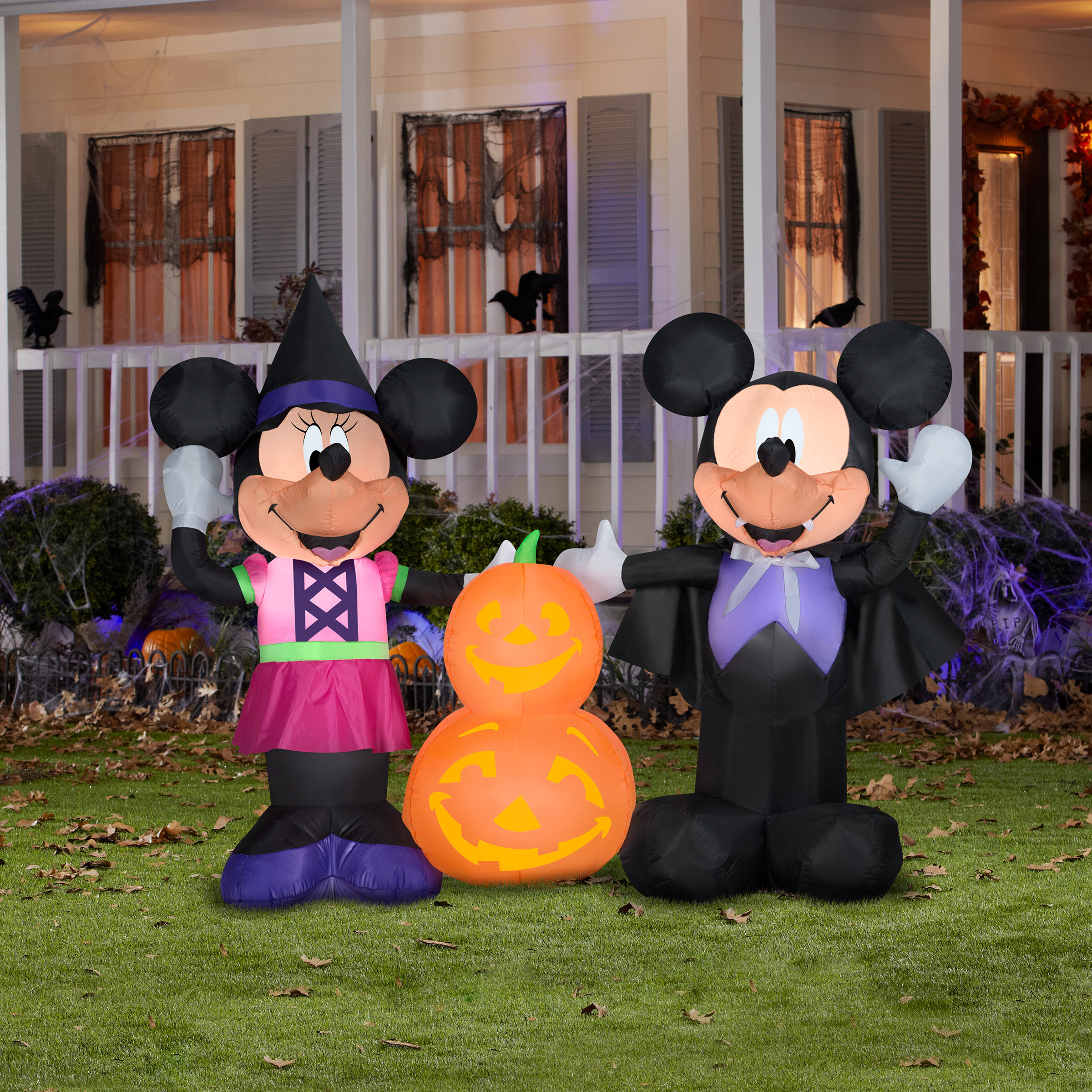 The Holiday Aisle® 66" Inflatable Halloween Mickey and Minnie with ...