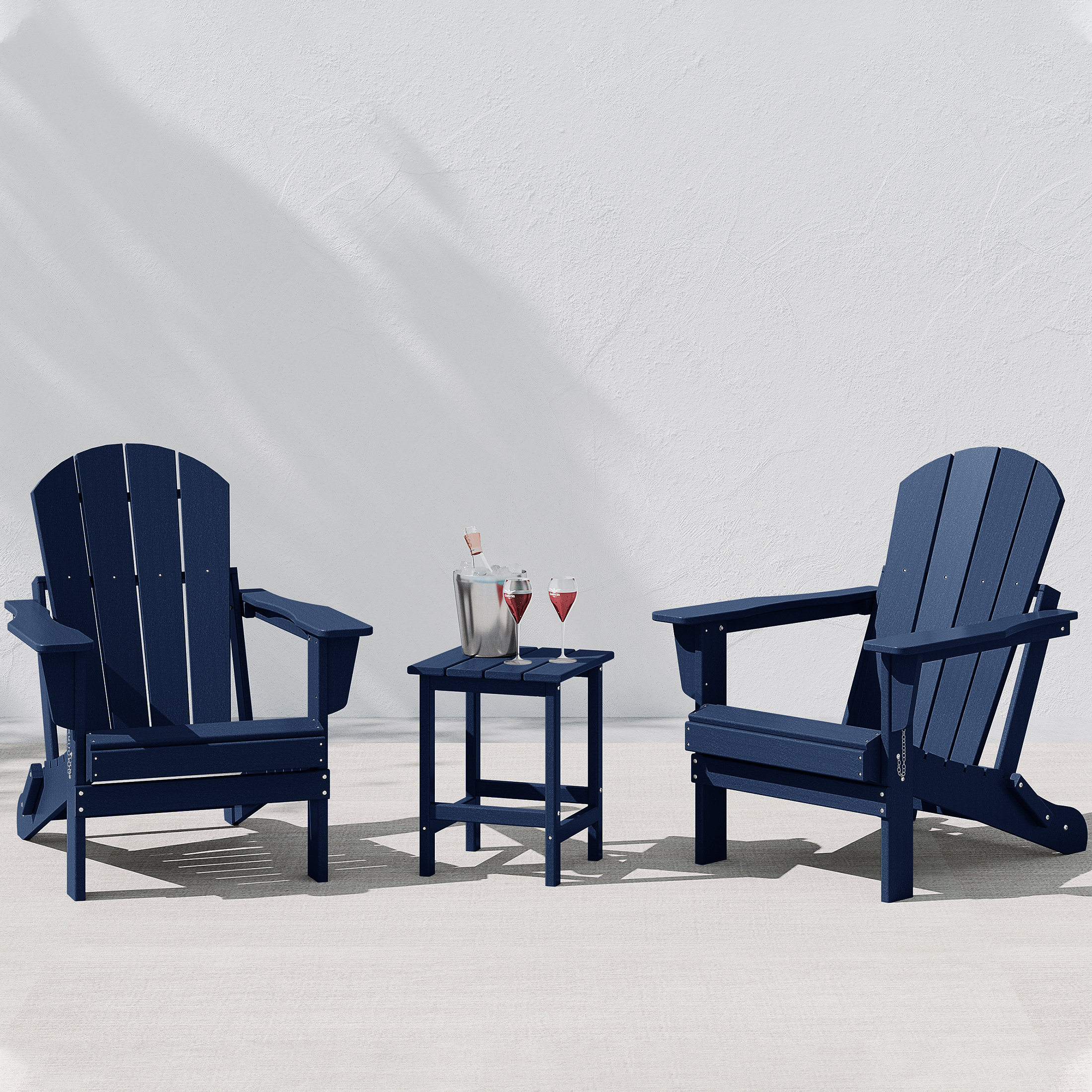 Wade Logan® Laguna 2 - Person Plastic Folding Adirondack Chair with ...