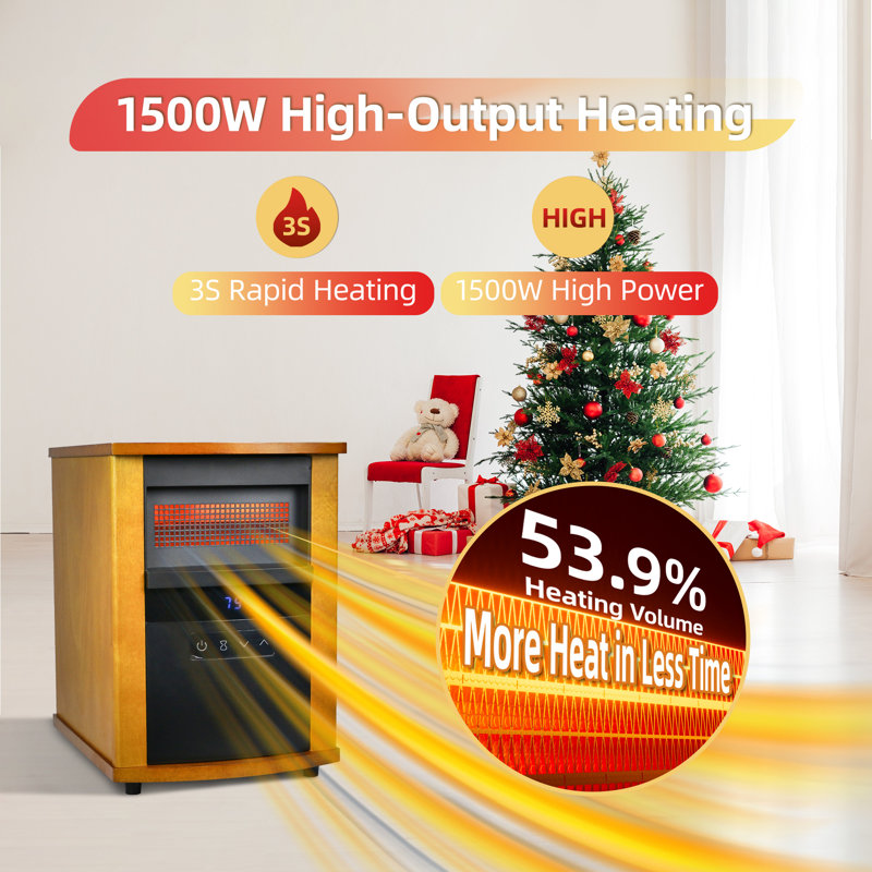 RealSmart Infrared Heater 1500W Cabinet Space Heater with 4 Elements ...