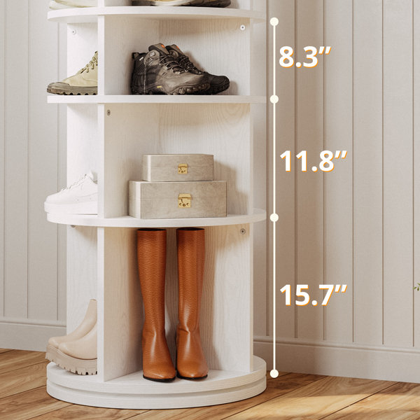 Latitude Run® Rotating Shoe Rack Tower 360°, Revolving Spinning Shoe ...