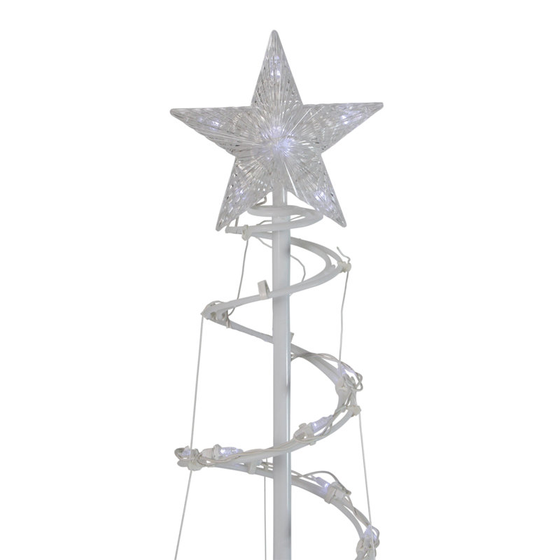 Northlight Seasonal 5' Pure White Led Lighted Spiral Cone Tree Outdoor ...