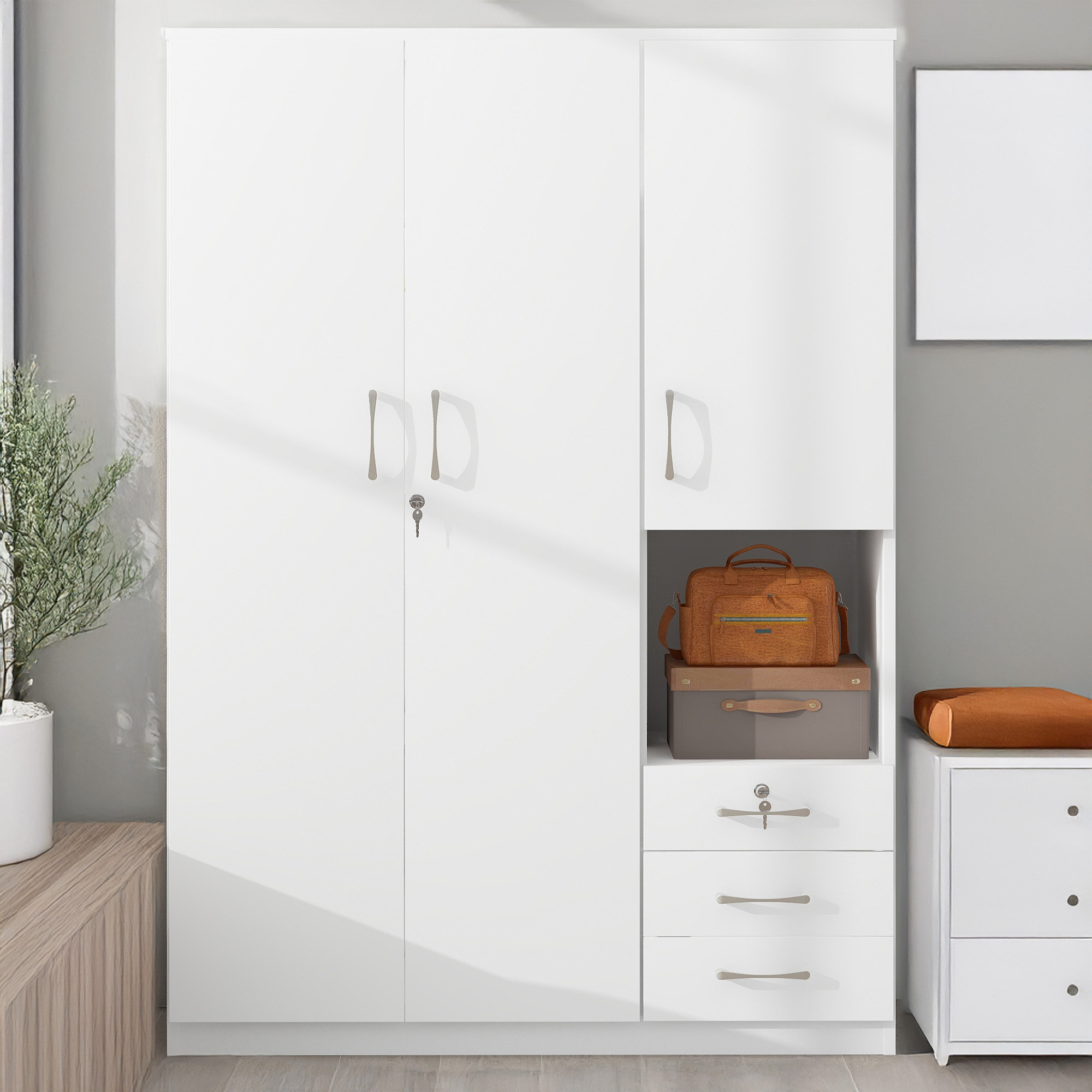 Latitude Run® 2-Doors Wooden Wardrobe Storage | Wayfair