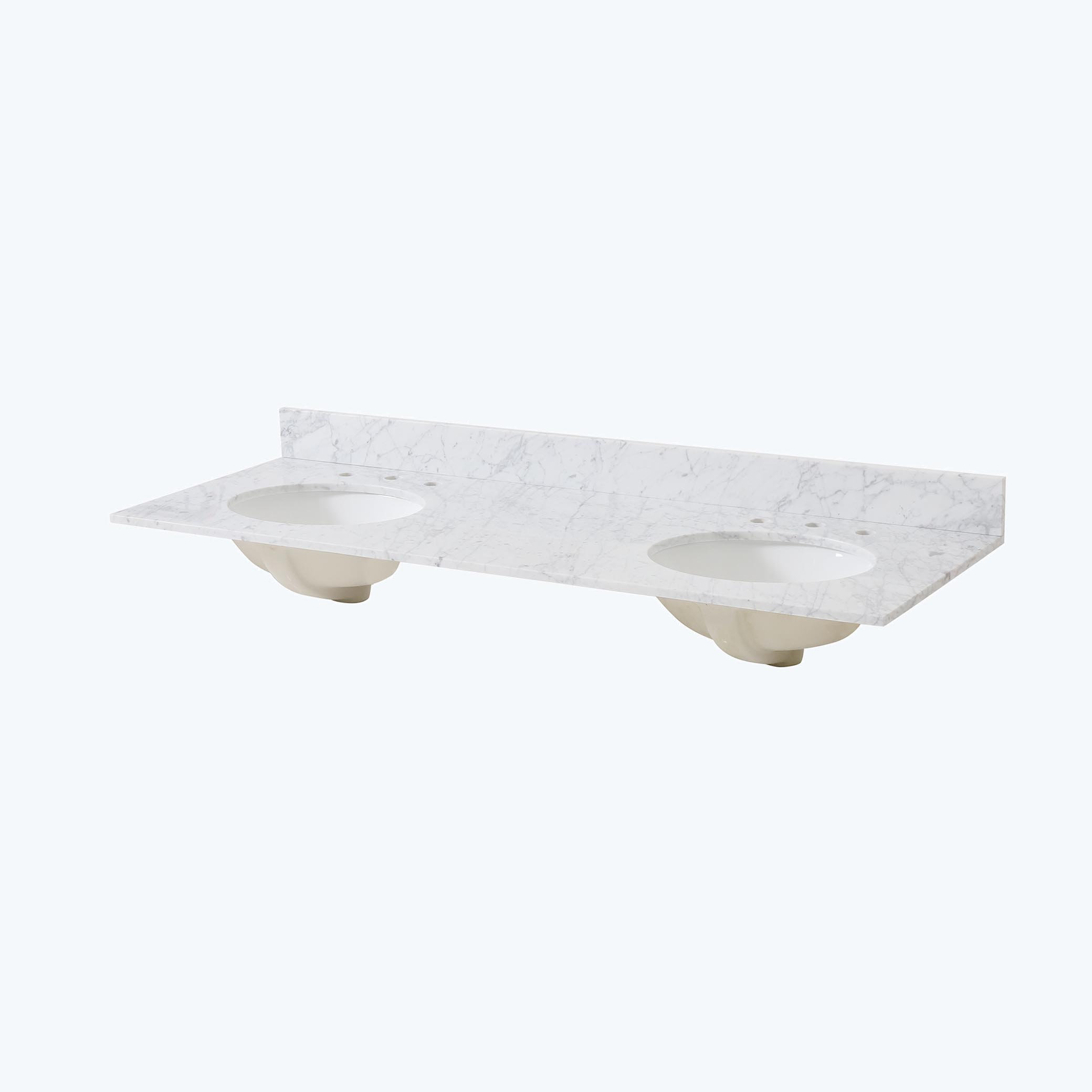 House On Tree 61'' CARARRA WHITE MARBLE VANITY TOP&CERAMIC SINK ...
