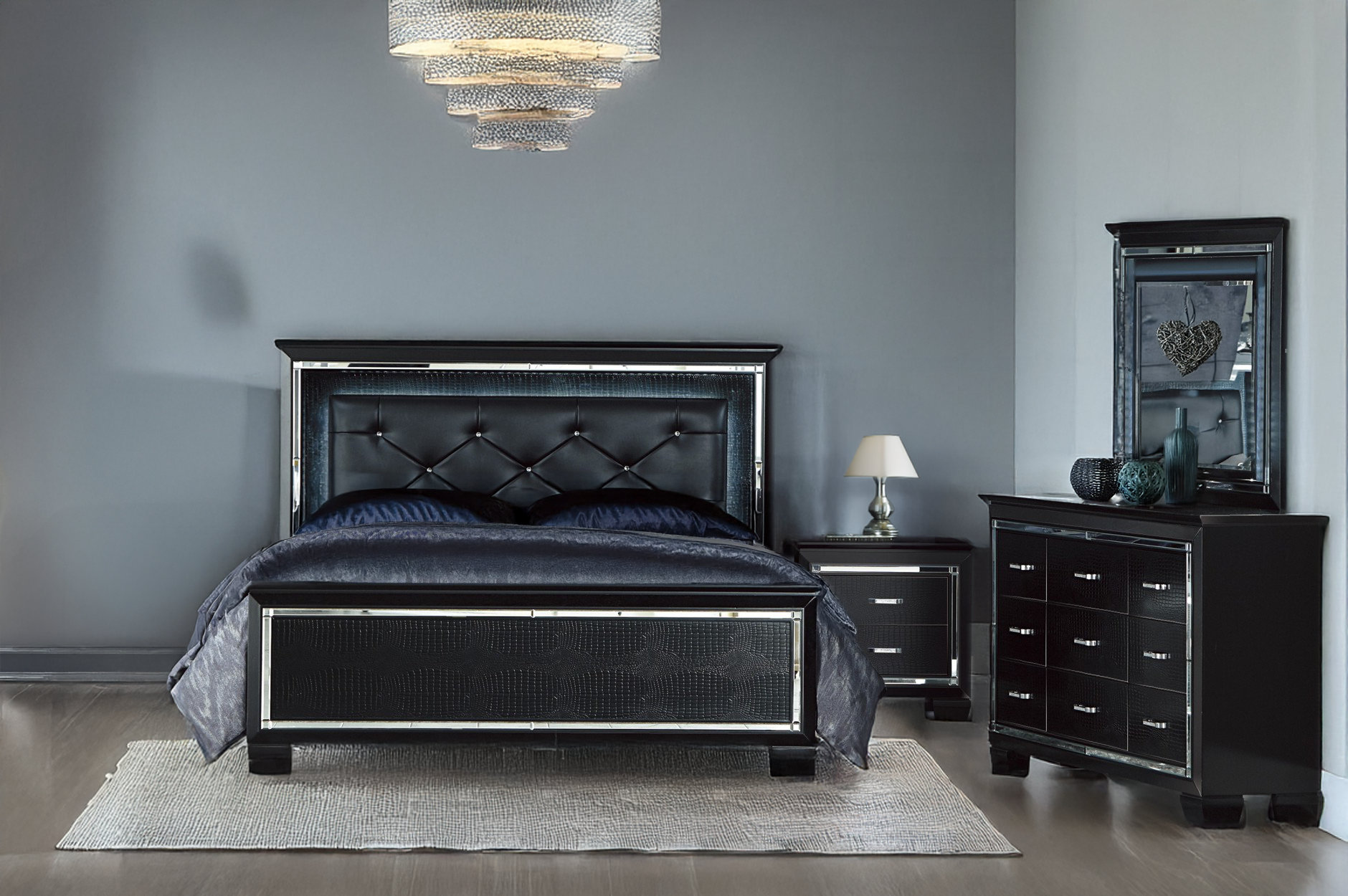 House of Hampton® Ursula Faux Leather Upholstered Tufted LED Panel ...