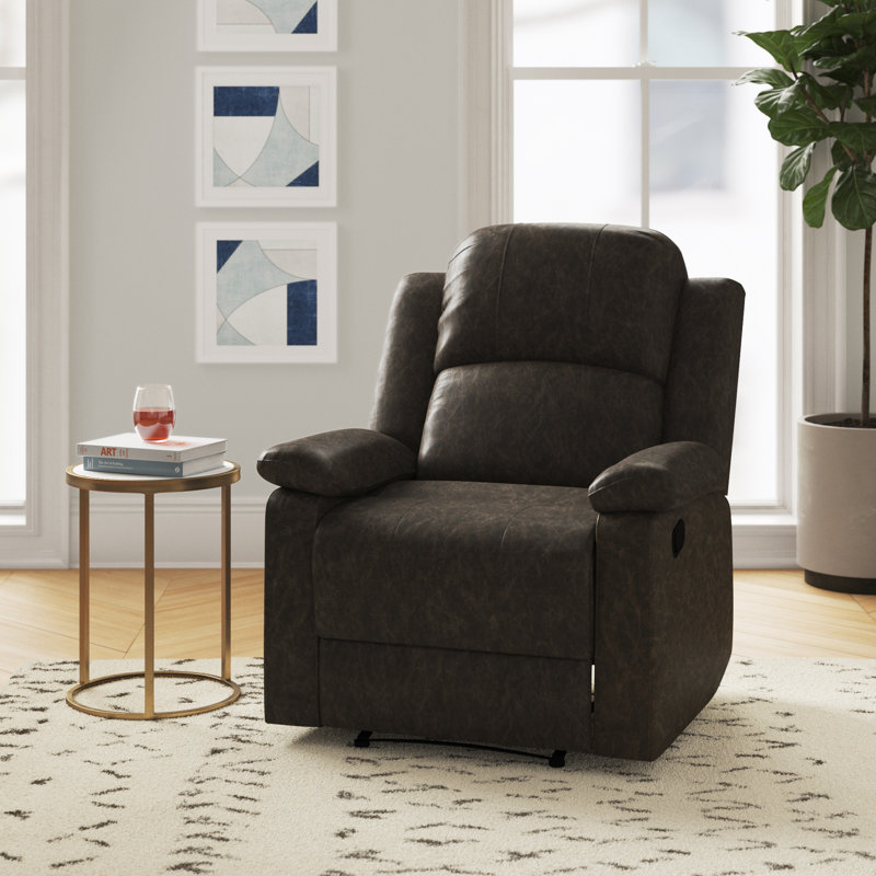 Wade Logan® Tolono 34.75" Faux Leather Manual Recliner & Reviews | Wayfair