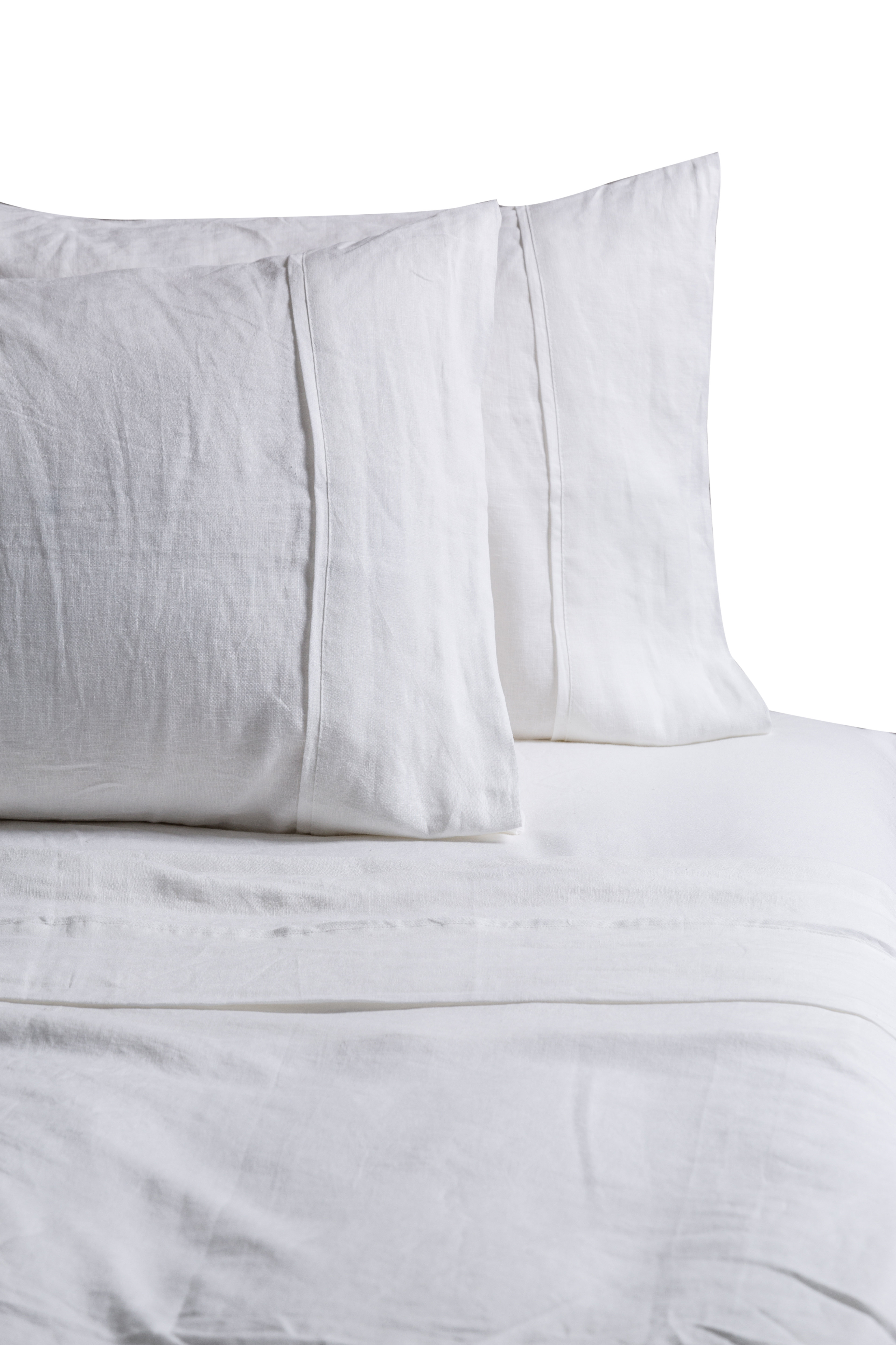 MeadowPark Stone Washed Pure Linen Sheet Set, Fitted Sheet 16" Pocket ...