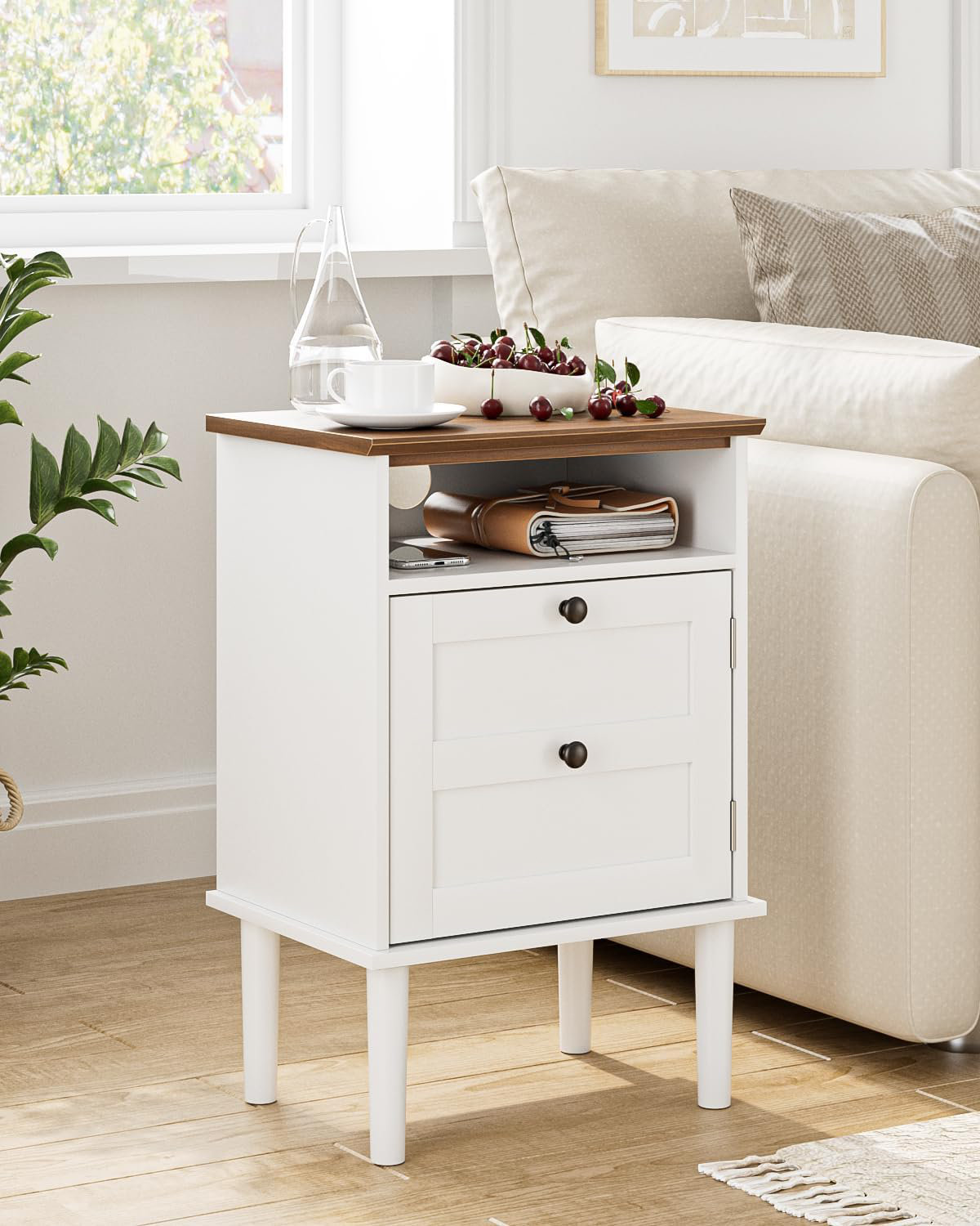 Winston Porter Night Stand Boho Bedside Table Farmhouse Modern ...