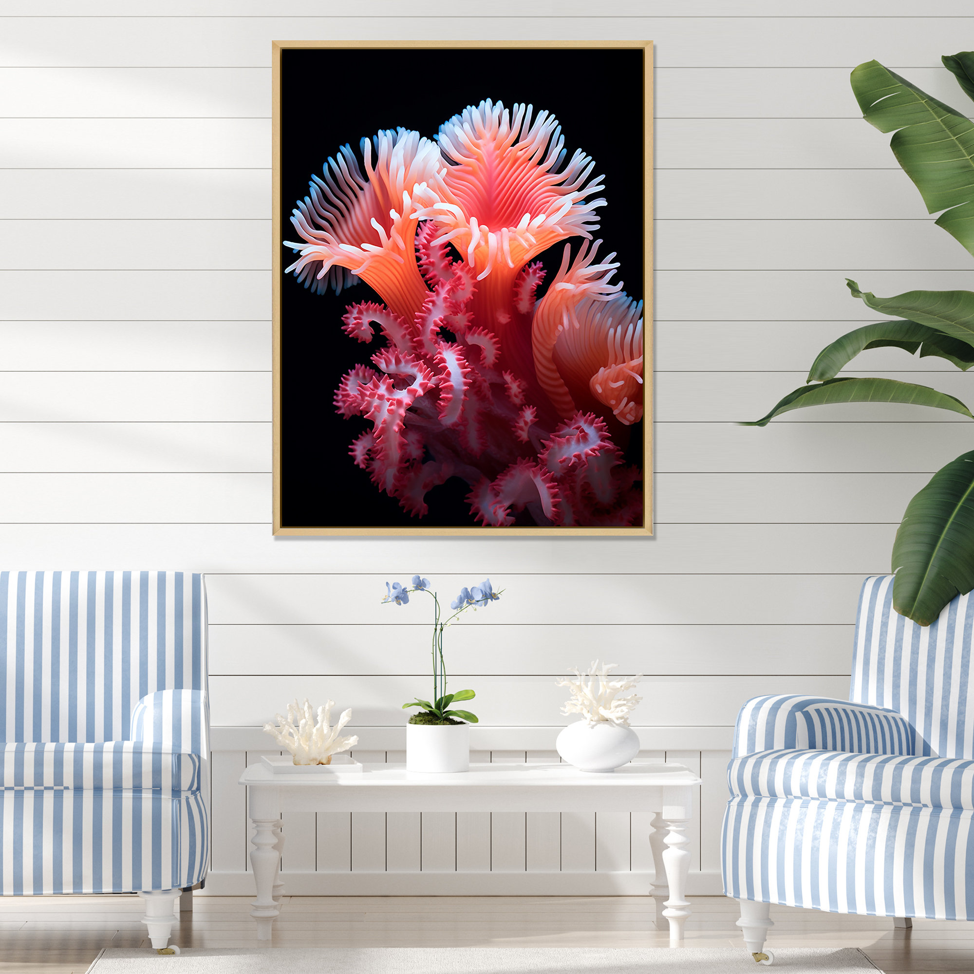Design Art Pink Coastal Anemone - Beach & Ocean Wall Art Prints ...