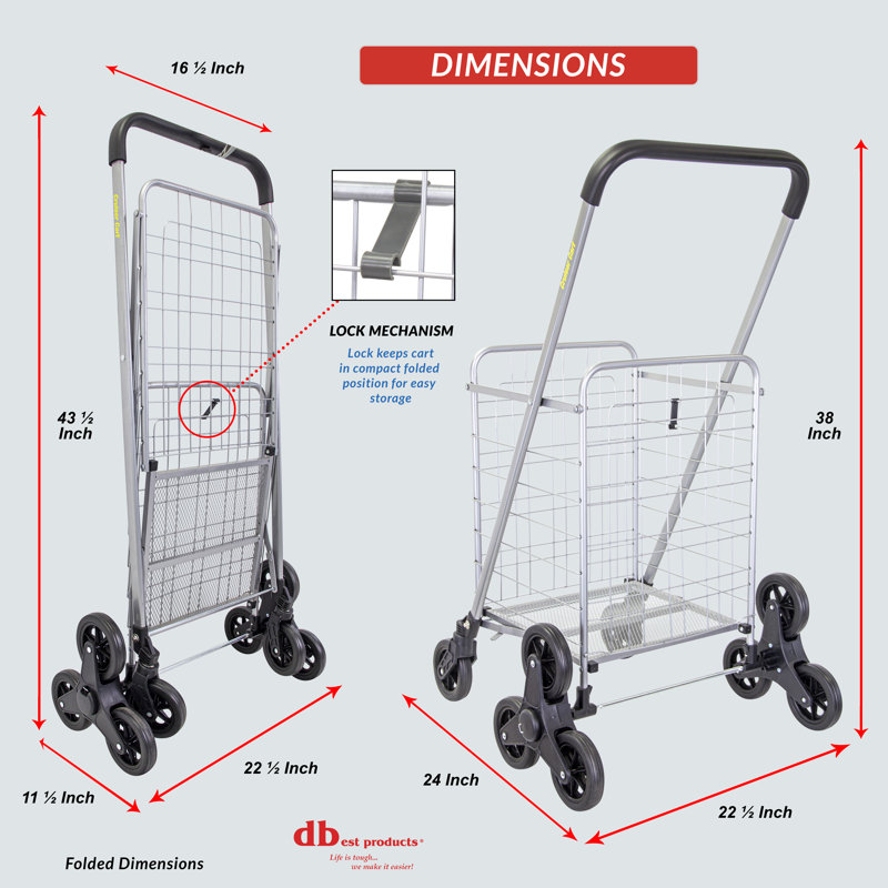 dbest products Stair Climber Cruiser Cart, Silver | Wayfair