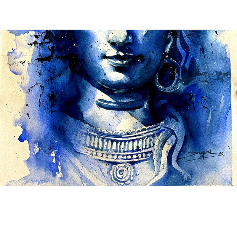 Exotic India Blue Portrait Of Lord Shiva | Water Color | Painting By ...
