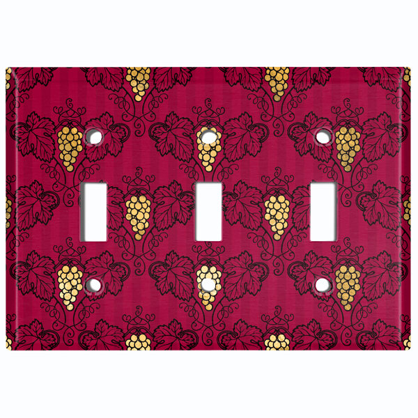 WorldAcc Metal Light Switch Plate Outlet Cover (Damask Yellow Grapes ...