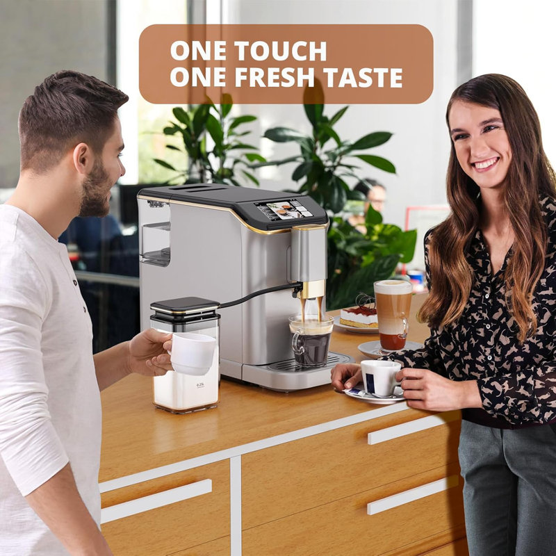 Fashionwu Fully Automatic Espresso Coffee Machine With Milk Frother, 8 ...