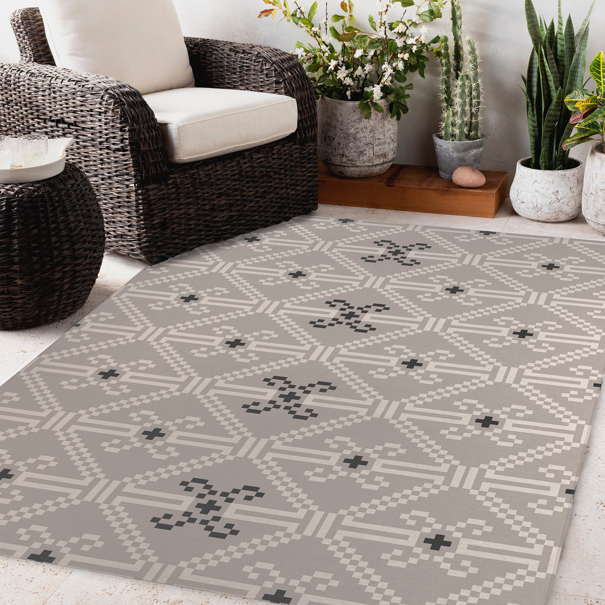 Foundry Select WHIT GREY Outdoor Rug By Foundry Select | Wayfair