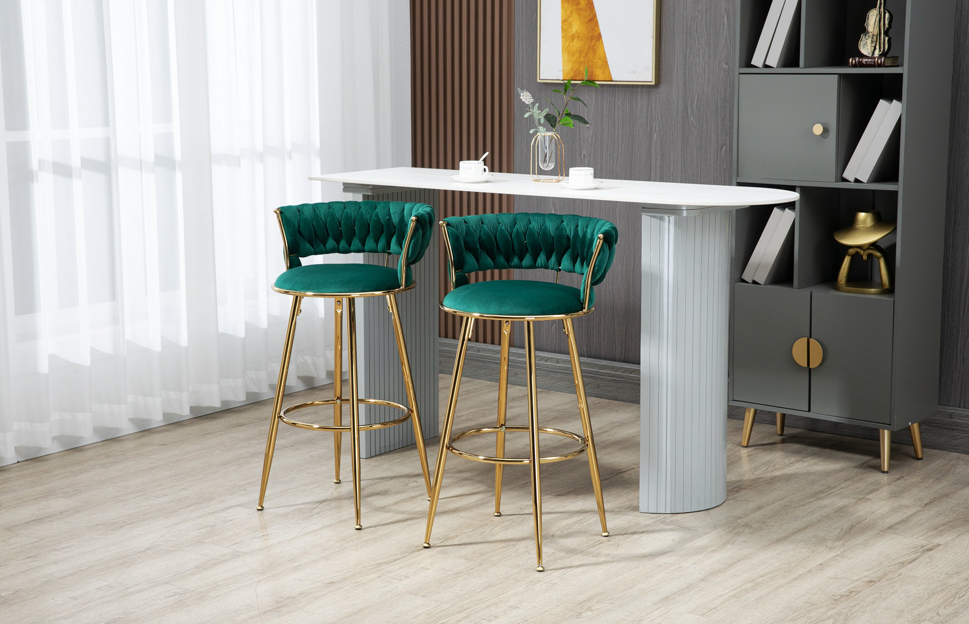 Everly Quinn Upholstered Counter Stool with Metal Frame | Wayfair