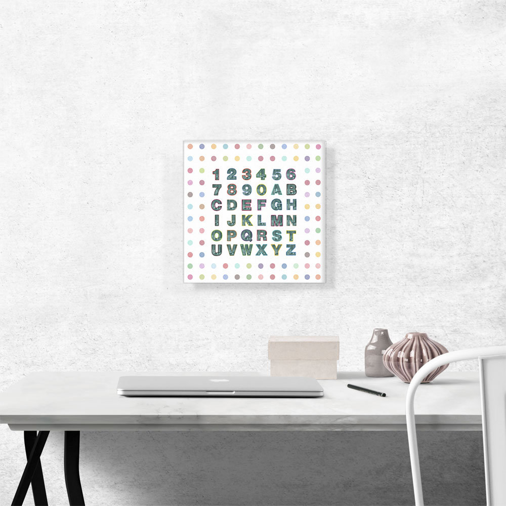 ARTCANVAS Fun Polka Dots Square Full Alphabet Canvas Art Print ...