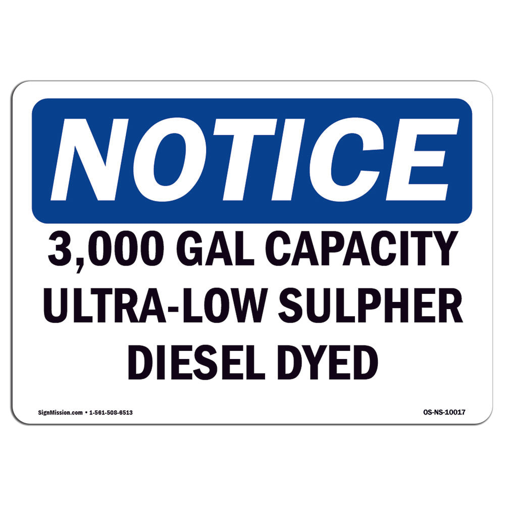 SignMission 3 000 Gal Capacity Ultra-Low Sulfur Diesel Dyed Sign | Wayfair