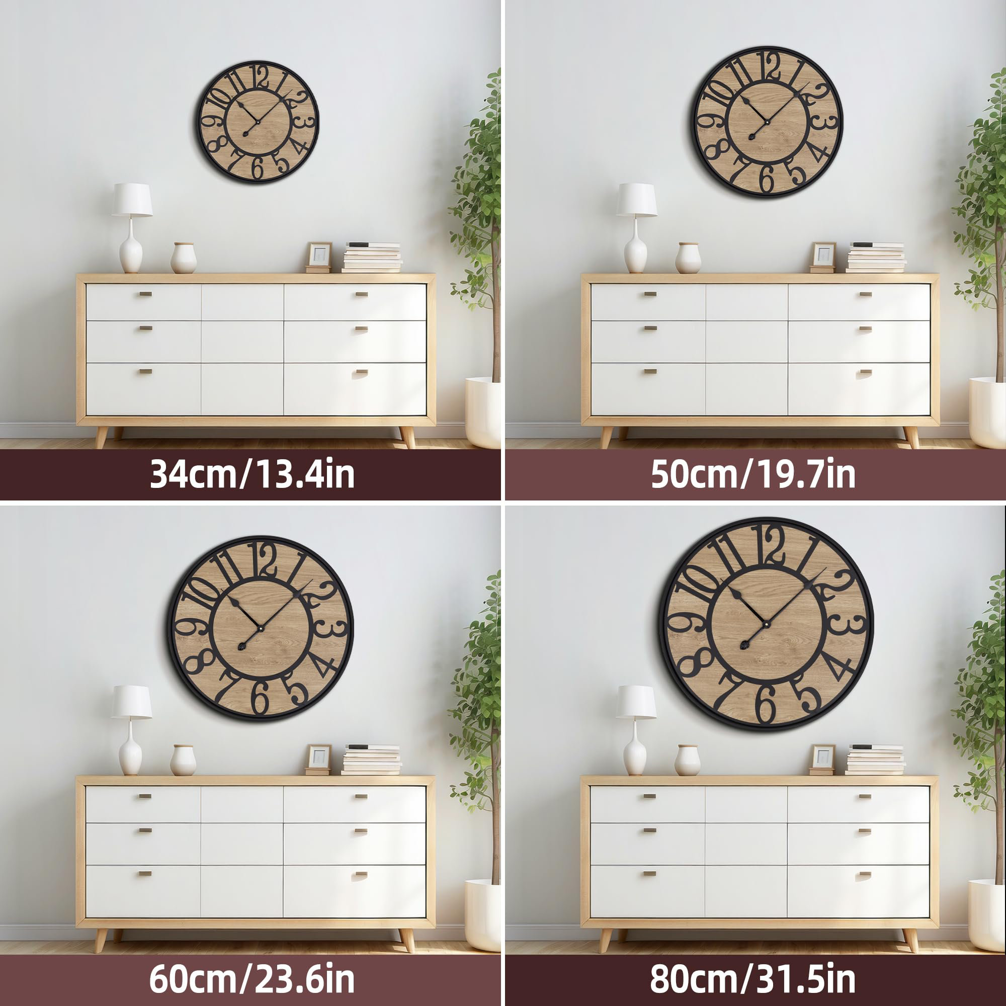 17 Stories Art Deco Bronze Wall Clock - Silent Analogue Design For ...