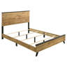 Benjara Wemy 5 Piece Bed Set, Rustic Brown Pine Wood, Tapered Legs ...
