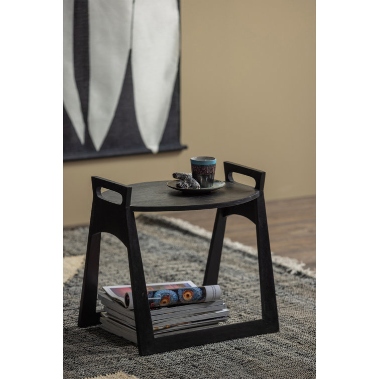 Woood Flo Side Table Mango Wood Black | Wayfair.co.uk