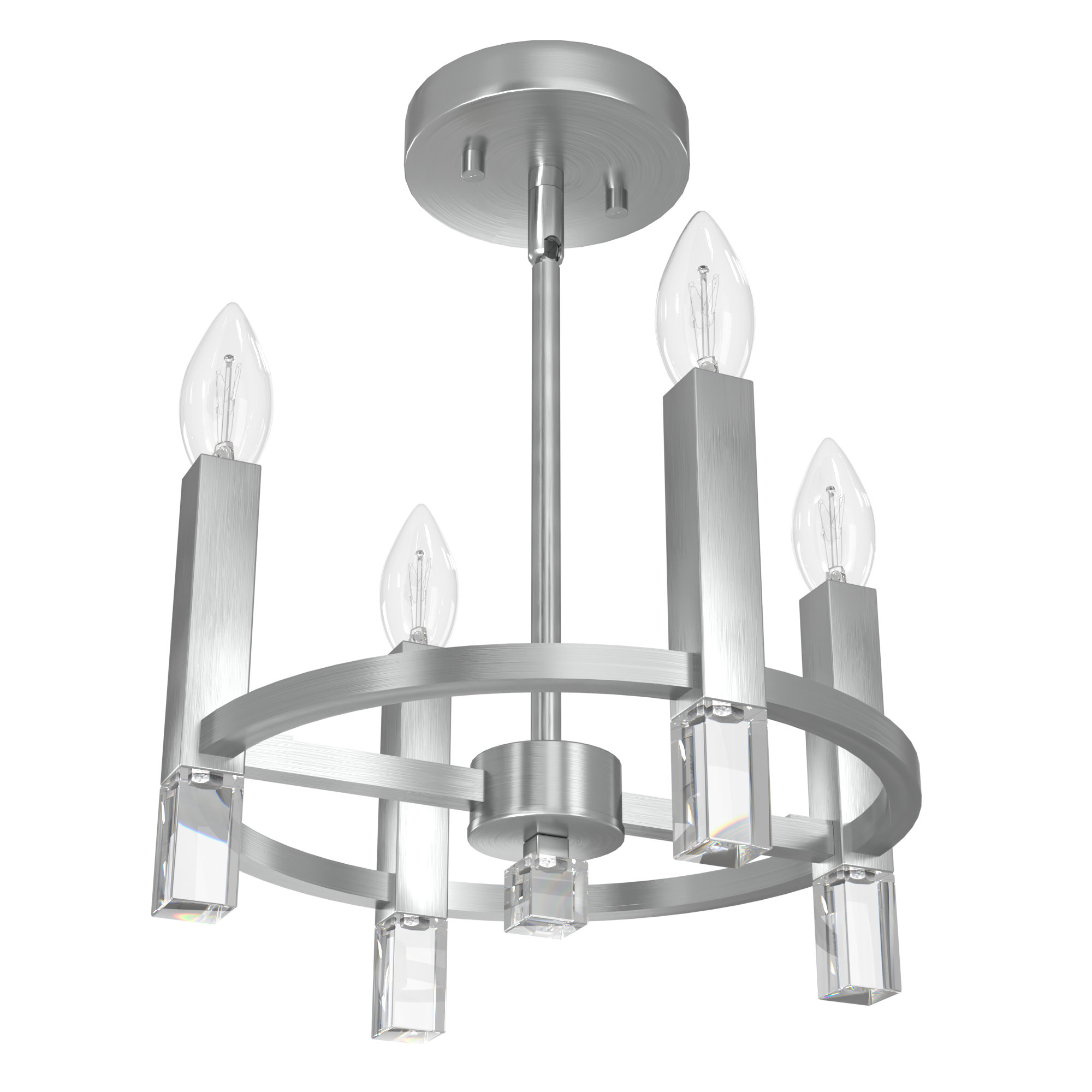 Hunter Fan Hunter Sunjai 4 Light Semi-Flush Ceiling Light Fixture ...