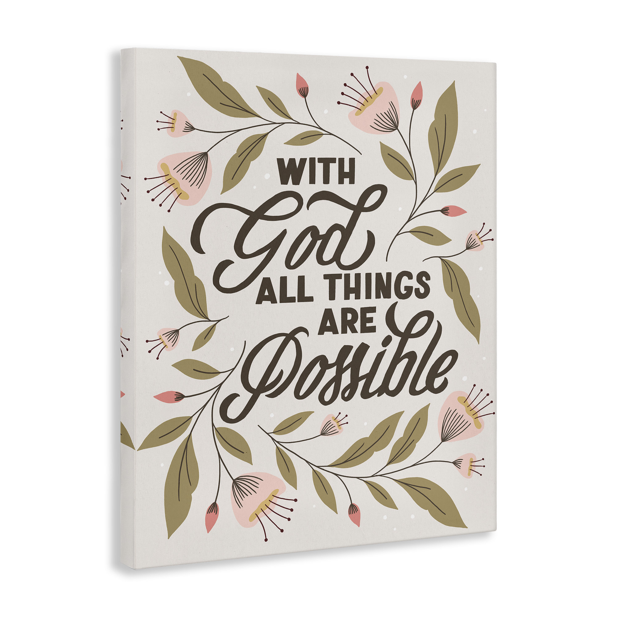 Winston Porter All Things Possible With God Canvas Wall Art, design by ...