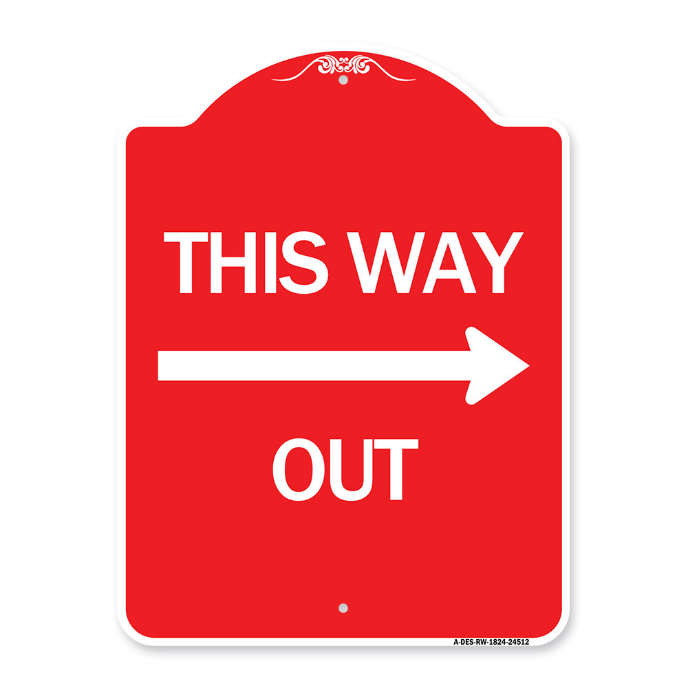 Signmission Designer Series Sign - This Way Out (Right Arrow)/24512 ...