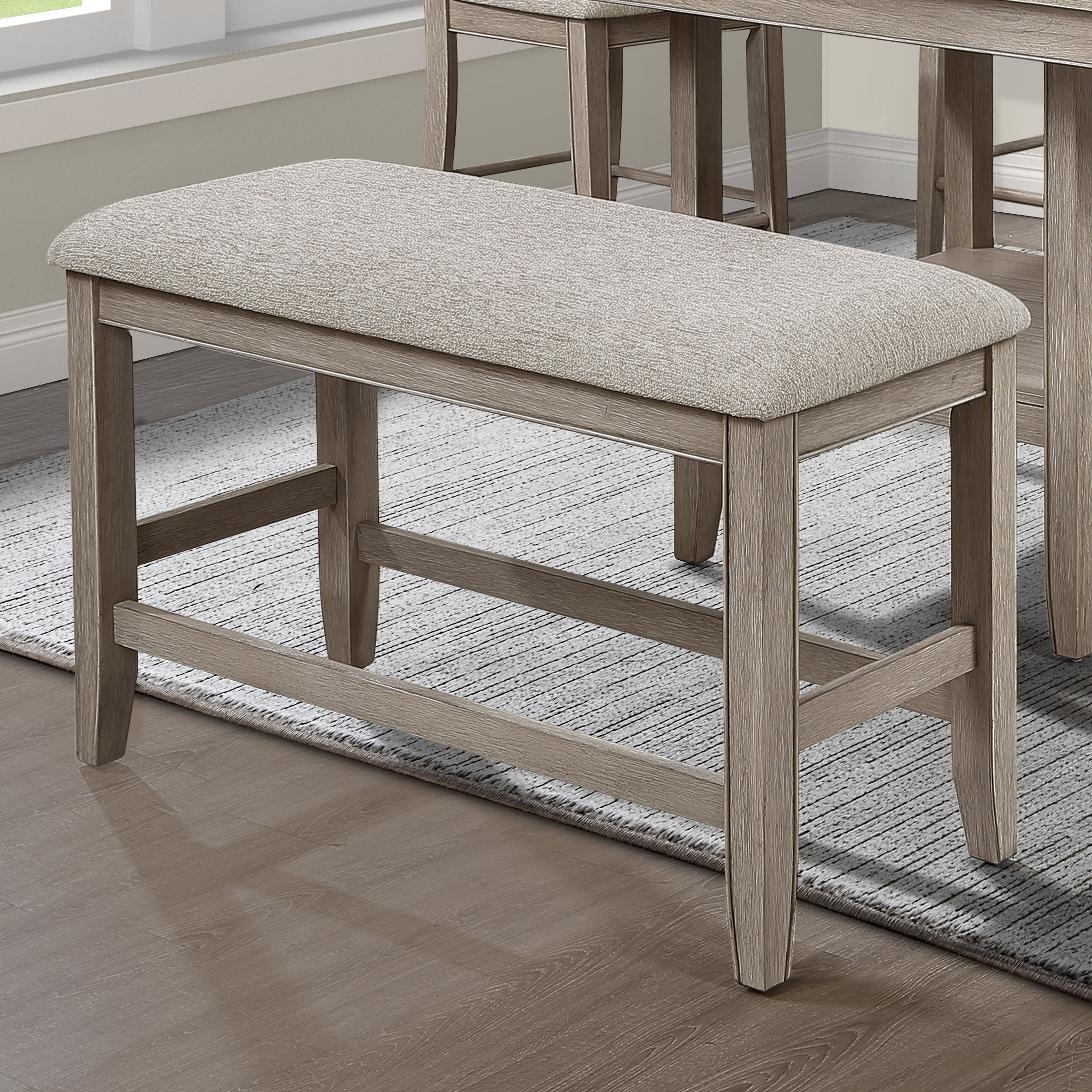 Ophelia & Co. Farmhouse Counter Height Bench with Footrest and ...