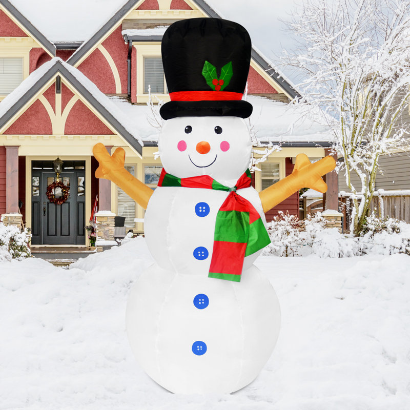 GOOSH Christmas Inflatable Giant Snowman Inflatable Cute Blow Up ...